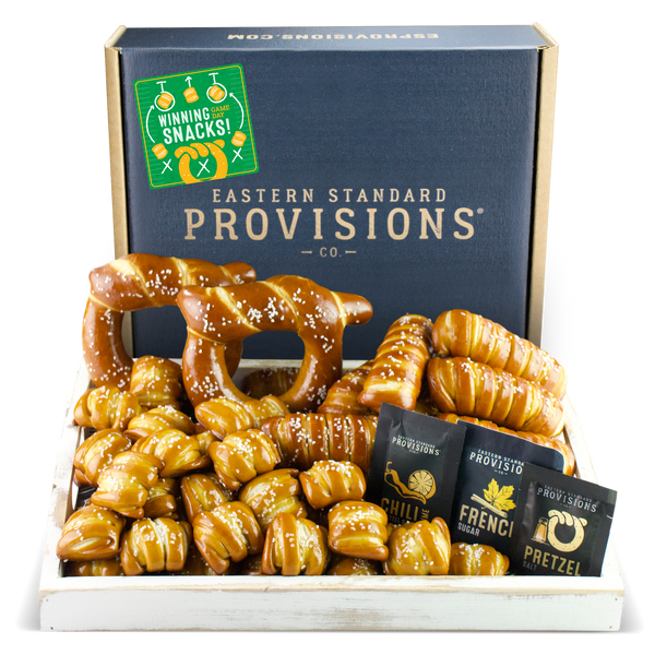 SOFT PRETZELS & SALTS VARIETY BOX - Football - Eastern Standard Provisions