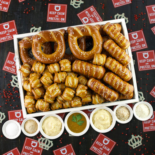 SOFT PRETZELS, SALTS & SAUCES VARIETY BOX - Keep Calm & Pretzel On ...